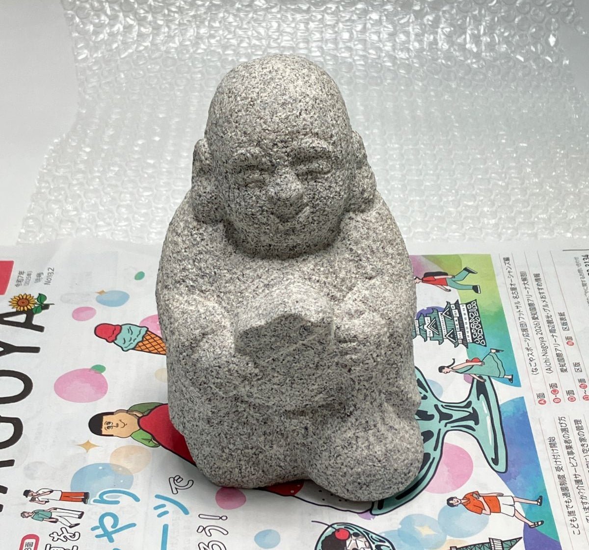 We shipped Hotei stone statue to Germany via UPS. – Japanstones.shop
